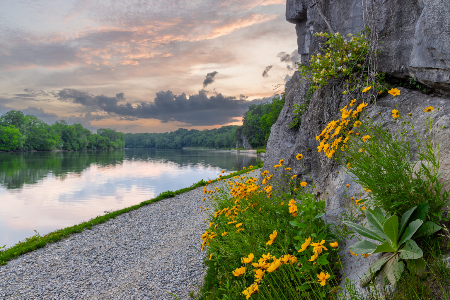 Sunset at Big Slackwater by Leigh Scott – C&O Canal Trust